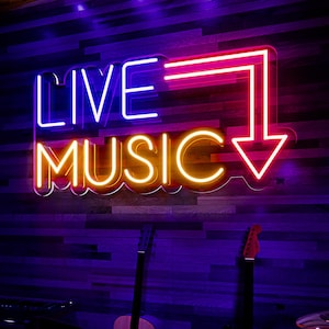 LIVE MUSIC Neon Sign |neon Music Sign |music Bar Led Sign |music Studio ...
