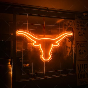 Longhorn Bull Neon Sign|bull Head Led Neon|longhorn Head Skull Light ...