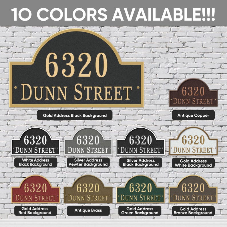 Personalized Metal Address Plaque, Cast Metal Address Sign, Address ...