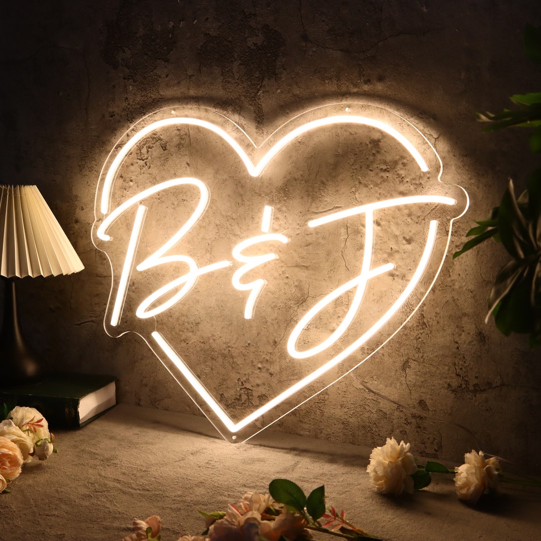 Wedding Initials Neon Sign,wedding Neon Sign,heart Neon Sign,custom ...