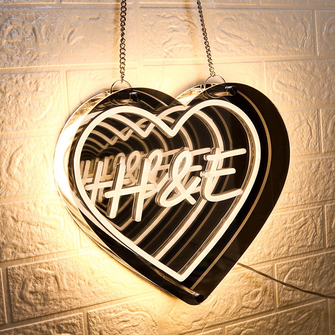 Custom Neon Infinity Mirror,led Mirror Neon Sign,neon Mirror Wedding ...