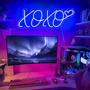 XOXO Neon Sign,pink Led Neon Light Sign,neon Sign Bedroom,gifts for Her ...