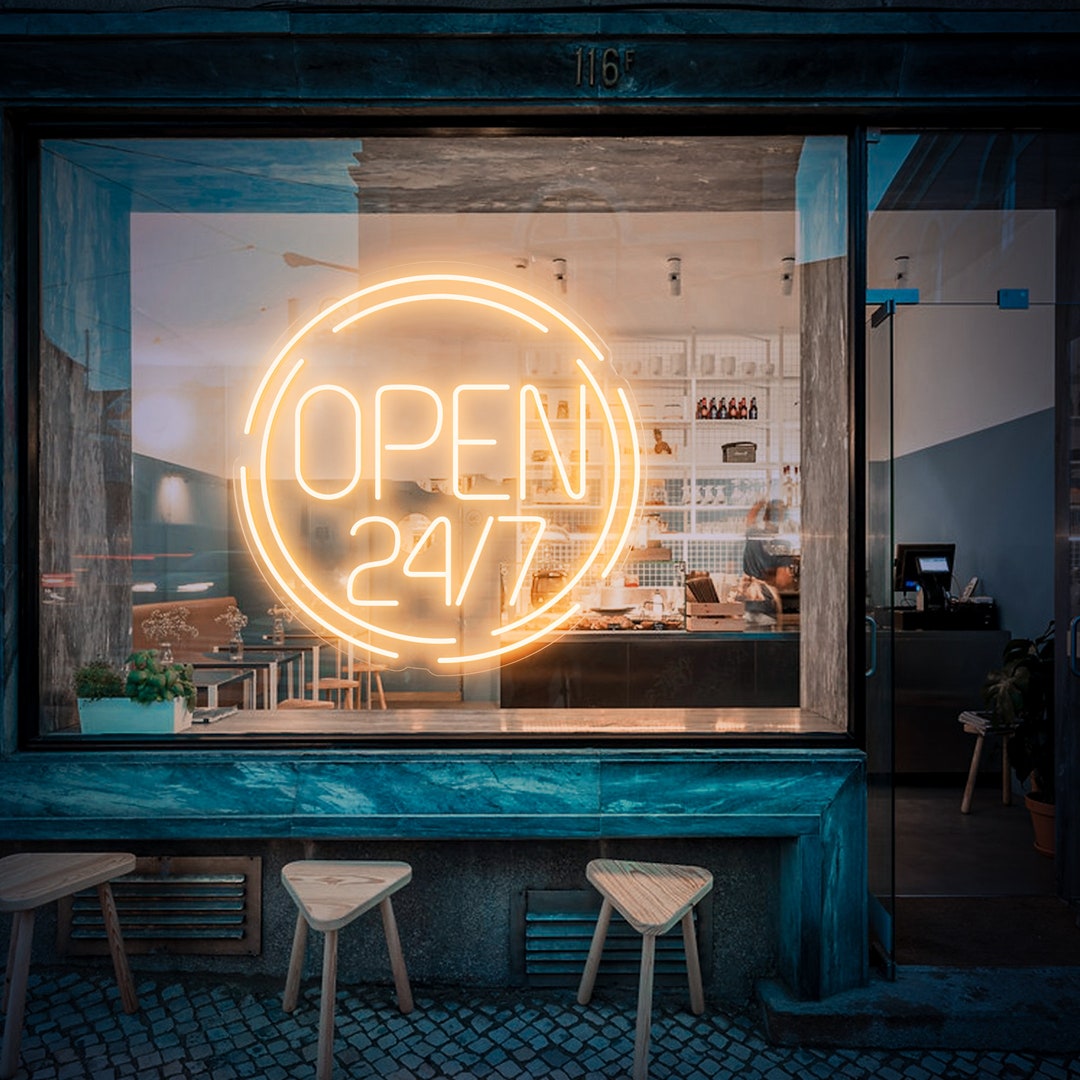 Open 24/7 Service Led Sign,open Neon Sign,open 24 Hours Neon Sign ...