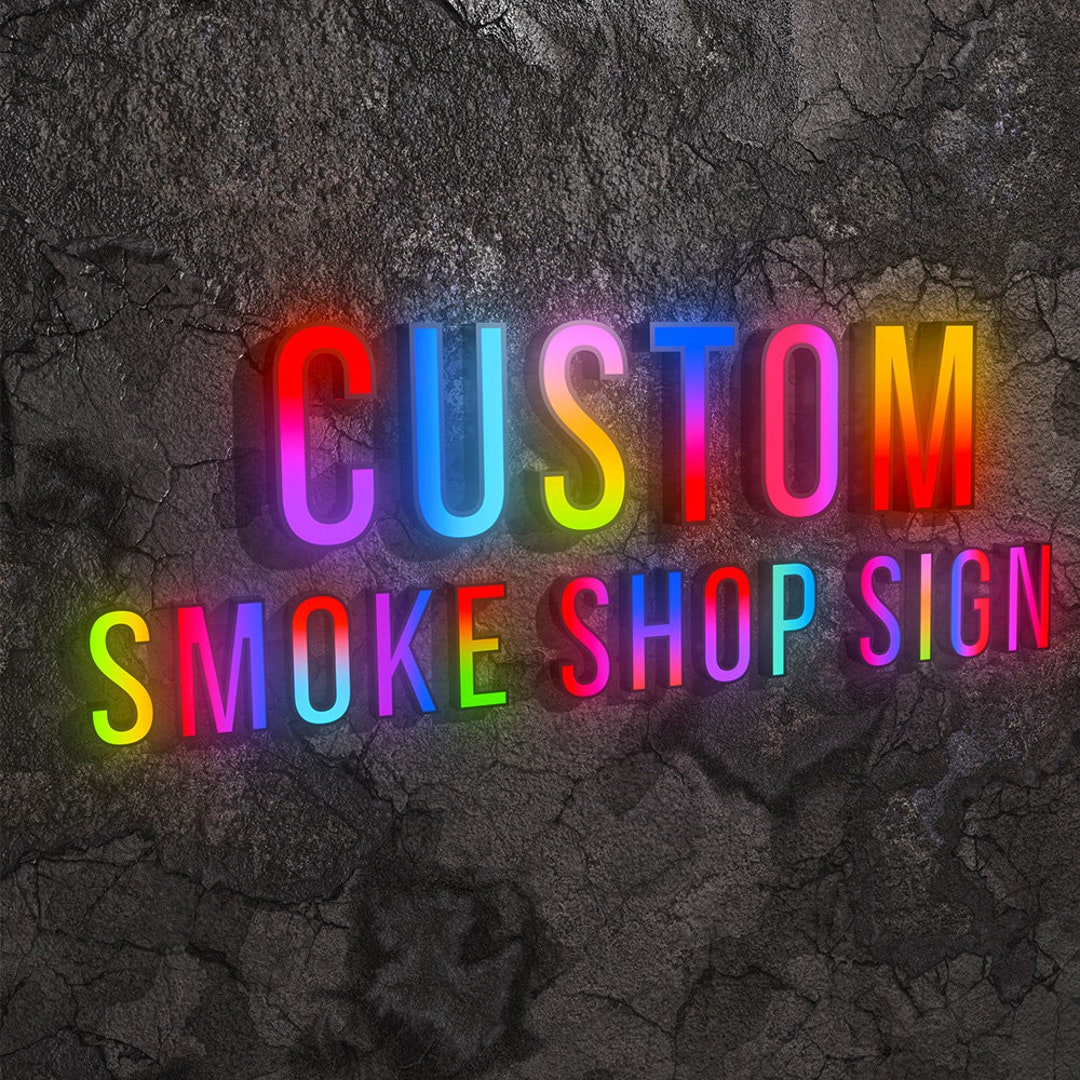 Custom Led Sign,smoke Shop Sign, LED Channel Letters,front Illuminated ...