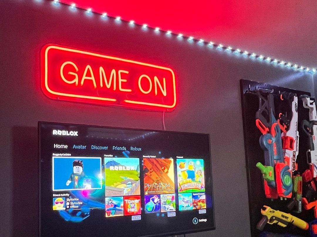 GAME ON Neon Sign Custom Size and Color Neon Lights Decor Game - Etsy