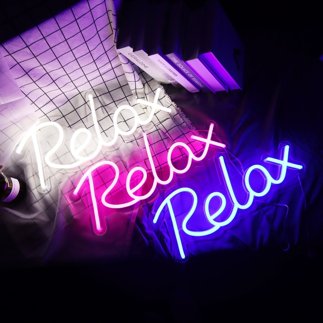 Relax Neon Sign | Relax Wall Art | Neon Sign Bedroom | Room Decor ...