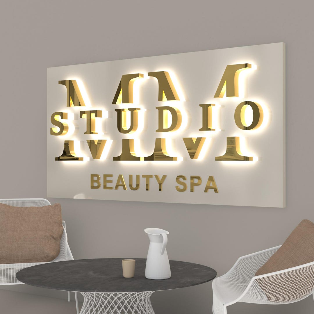 Custom Studio Sign,business Logo Sign for Wall Decor,beauty SPA Sign,3d ...