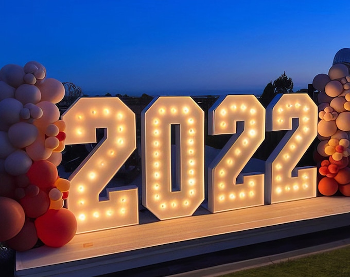 Large Marquee Numbers Party Sign Numbers Marquee Hashtag # Anniversary ...