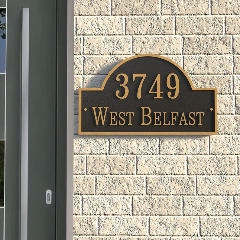 Personalized Metal Address Plaque, Cast Metal Address Sign, Address ...