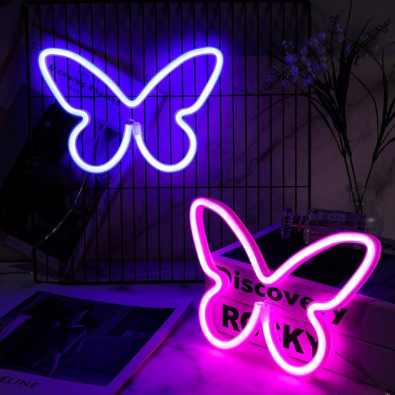 Pink Neon Butterflies