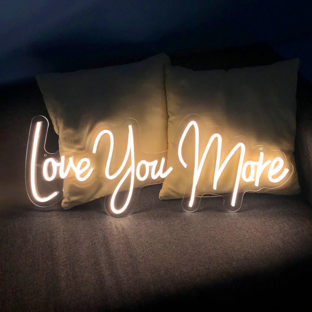 Love You More Neon Wedding Neon Sign Engagement Gift Wedding - Etsy