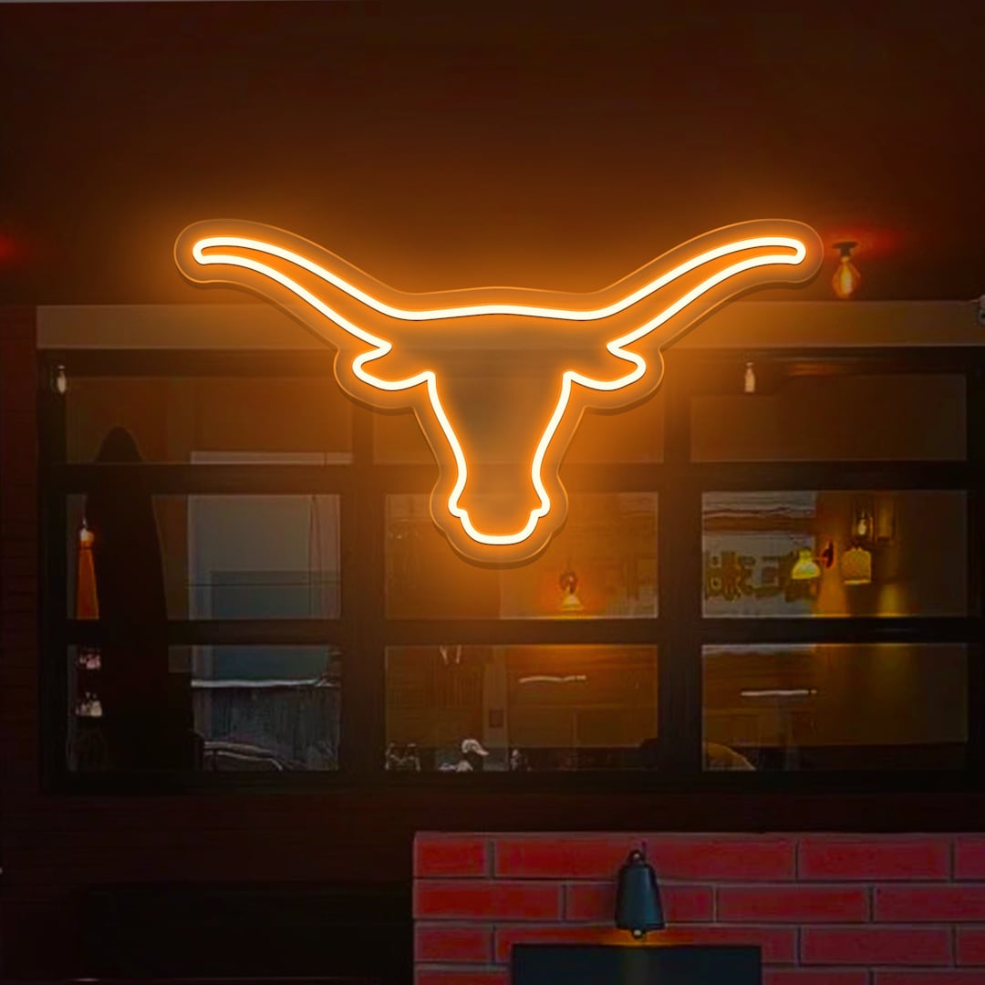 Longhorn Bull Neon Sign / Bull Head Led Neon / Longhorn Head Skull ...
