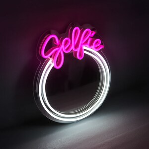 Selfie Mirror Neon Sign,salon Room Mirror Sign, Art Selfie Neon Sign ...