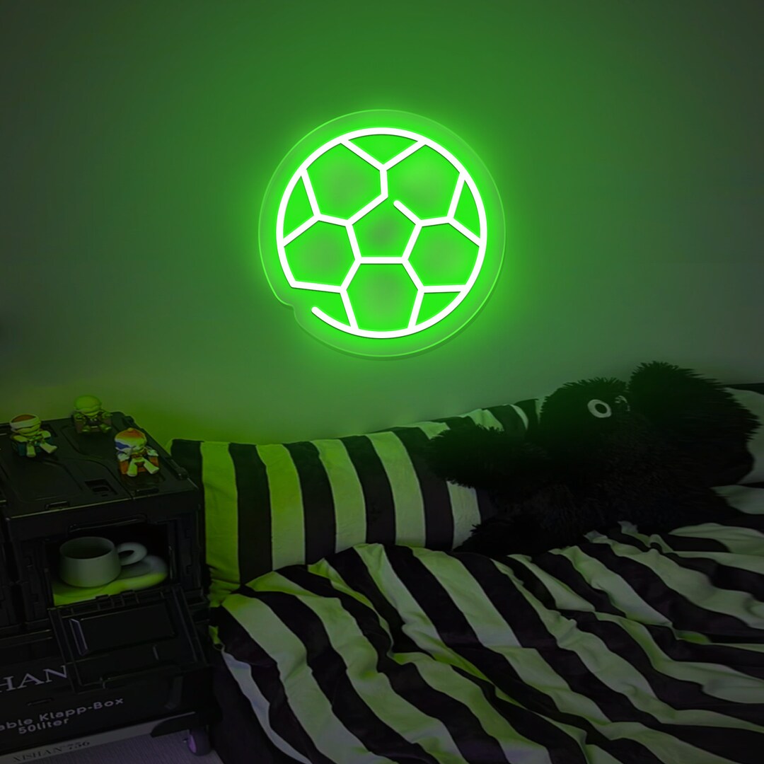 Soccer Neon Sign, Nursery Decor, Personalized Neon Sign, Personalized ...