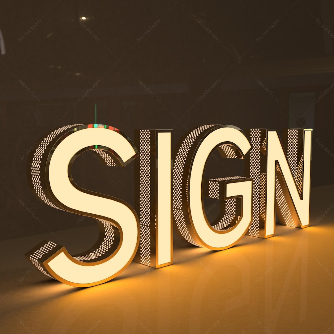 Gold Logo Sign for Business Luxury Letter Sign,3d Logo Sign,led Channel ...