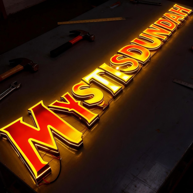 Custom 3D Channel Letter Sign, Illuminated Business LED Sign, Bar ...