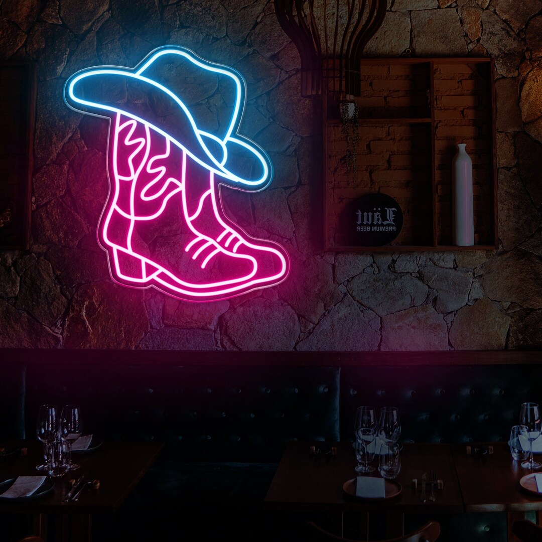 Cowgirl Boots Neon Sign, Pink Cowgirl Boots LED Neon Light Signs,neon ...