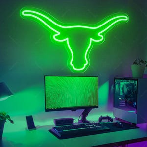 Longhorn Bull Neon Sign|bull Head Led Neon|longhorn Head Skull Light ...
