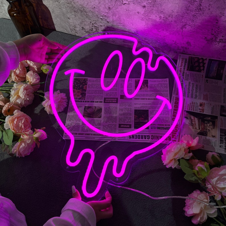 Smile Face Neon Sign, Custom Neon Sign Bedroom Decor for Kid,happy Face ...