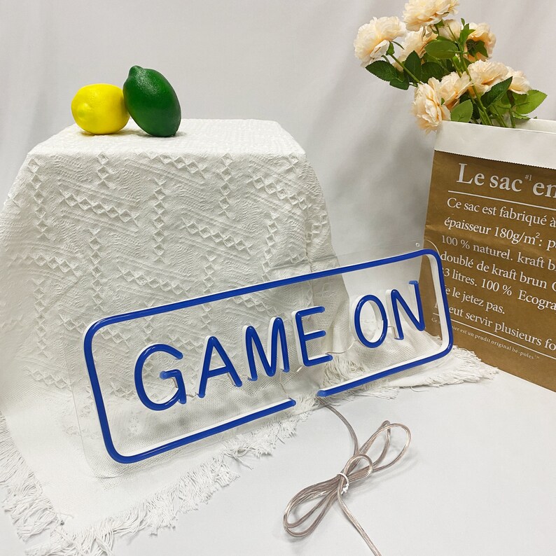 GAME ON Neon Sign Custom Size and Color Neon Lights Decor Game | Etsy