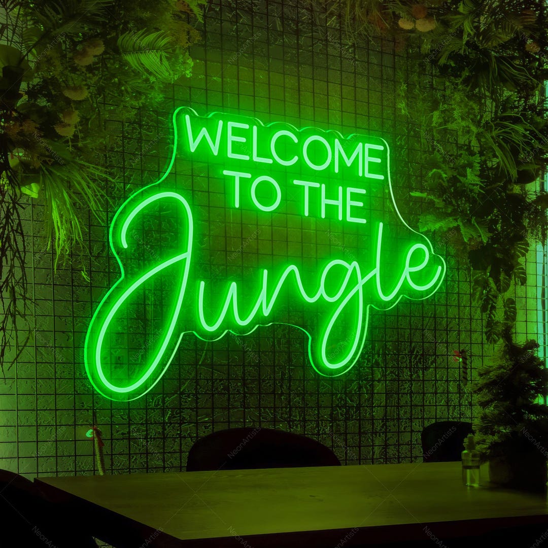 Welcome to the Jungle Neon Sign,jungle Neon Light,custom Wall Decor ...