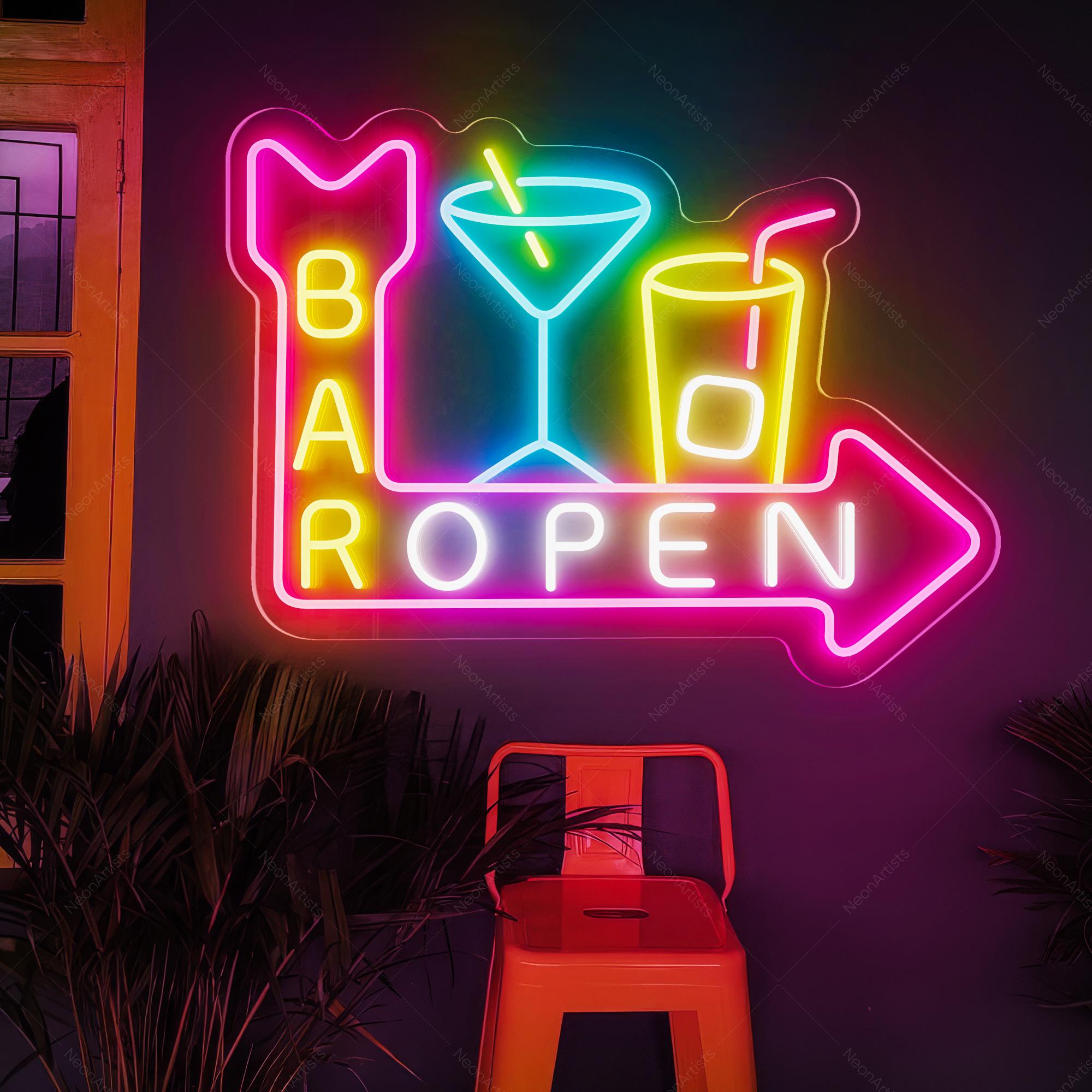 Bar Open Neon Sign, Open Sign Wall Decors,open Arrow Neon Sign ...