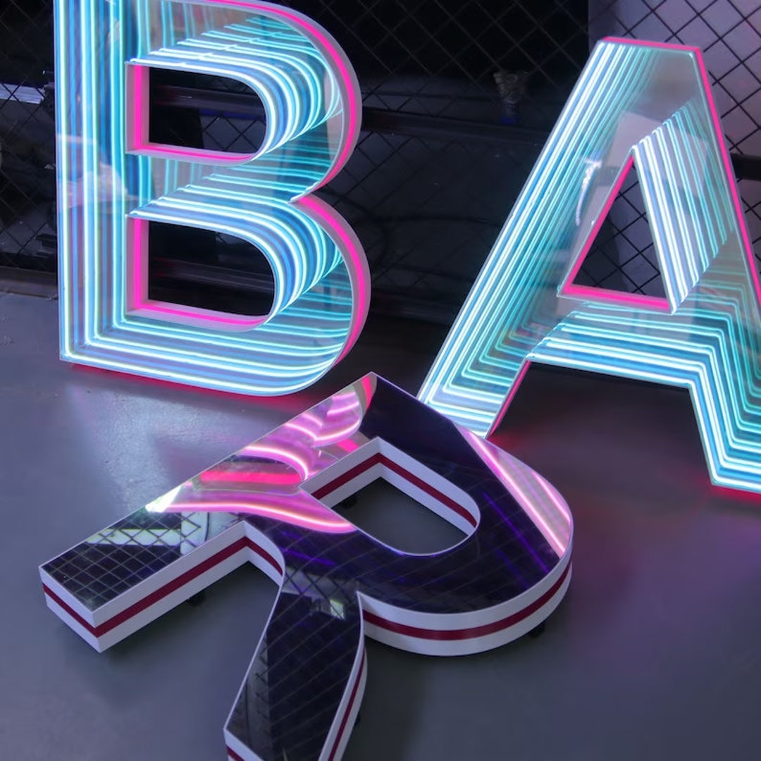 Neon Infinity Mirror|neon Logo Sign|led Neon Infinity Mirror|indoor ...