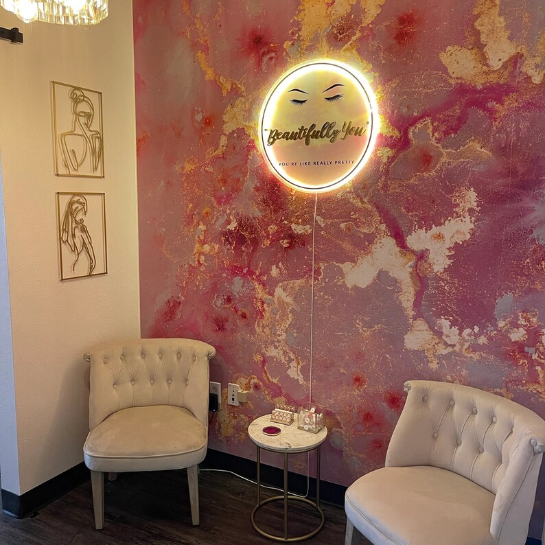 Business Mirror Logo Neon Light Sign Acrylic Custom Logo - Etsy