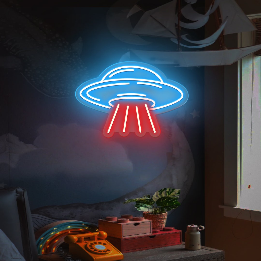 UFO Neon Signs|custom Led Neon Light Lamp for Bedroom|ufo Sign Room ...
