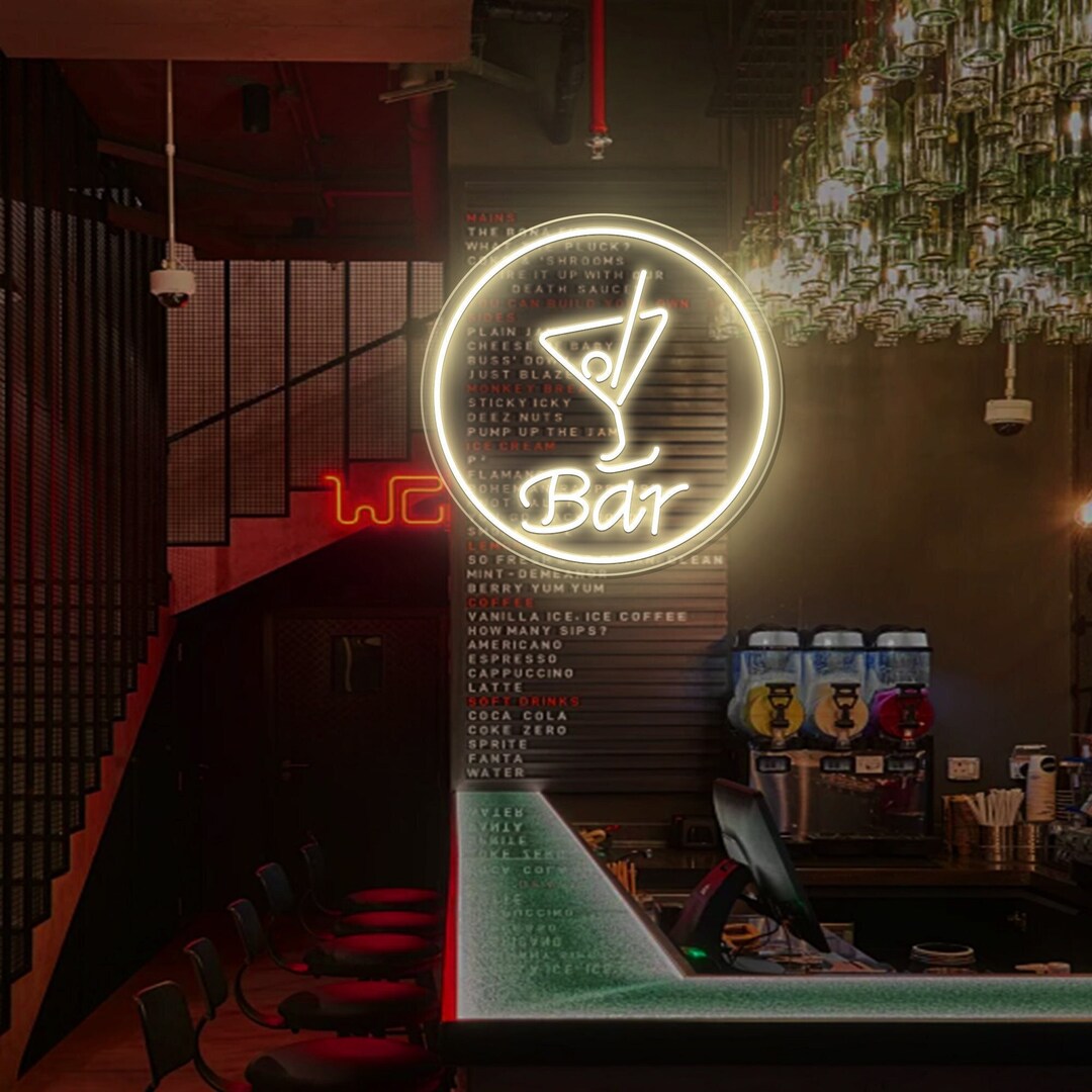 Neon Bar Sign/ Cocktail Bar Neon Sign/ Beer Neon Signs/ Bar Signage ...