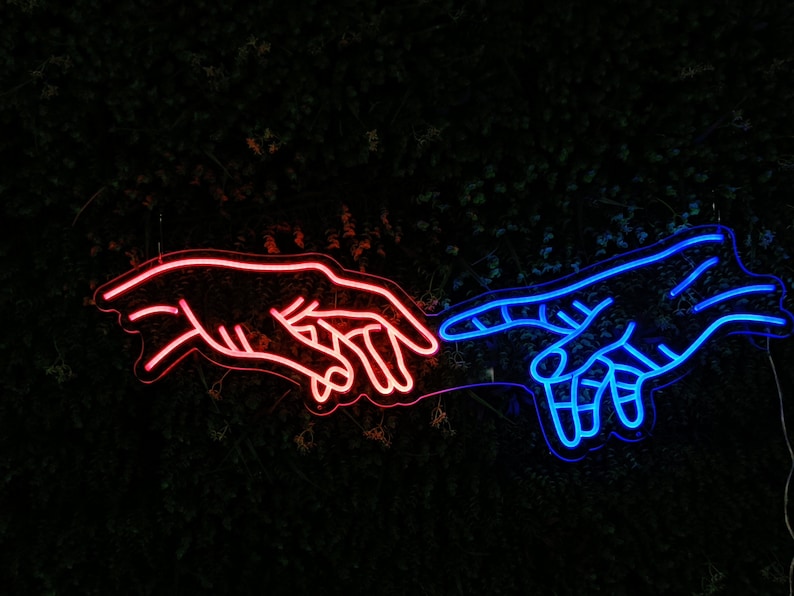 Hands of God Neon Sign Hand of God Wall Art Neon Interior - Etsy