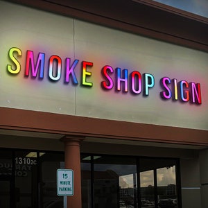 Custom Led Sign,smoke Shop Sign, LED Channel Letters,front Illuminated ...