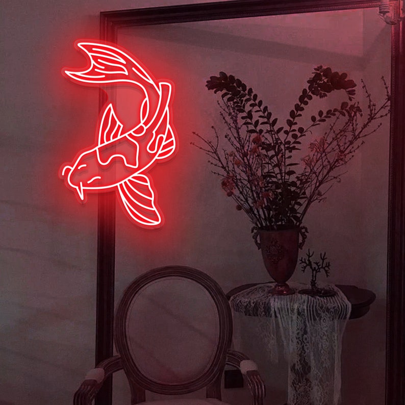 Koi Fish Neon Sign Japanese Neon Signs Koi Fish Art Neon - Etsy