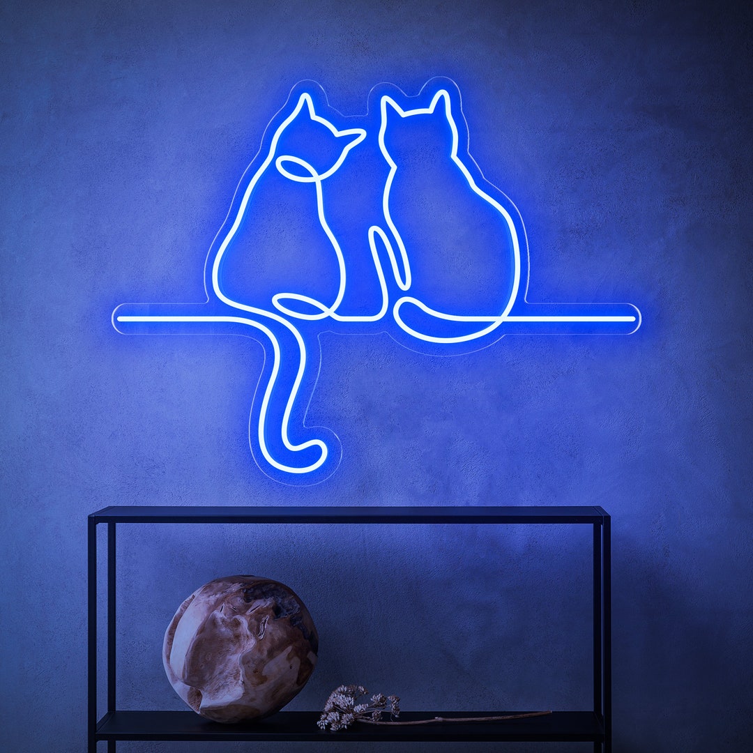 Couple Cats Neon Sign, Couple Cats Led Sign,home Kids Baby Room Bedroom ...