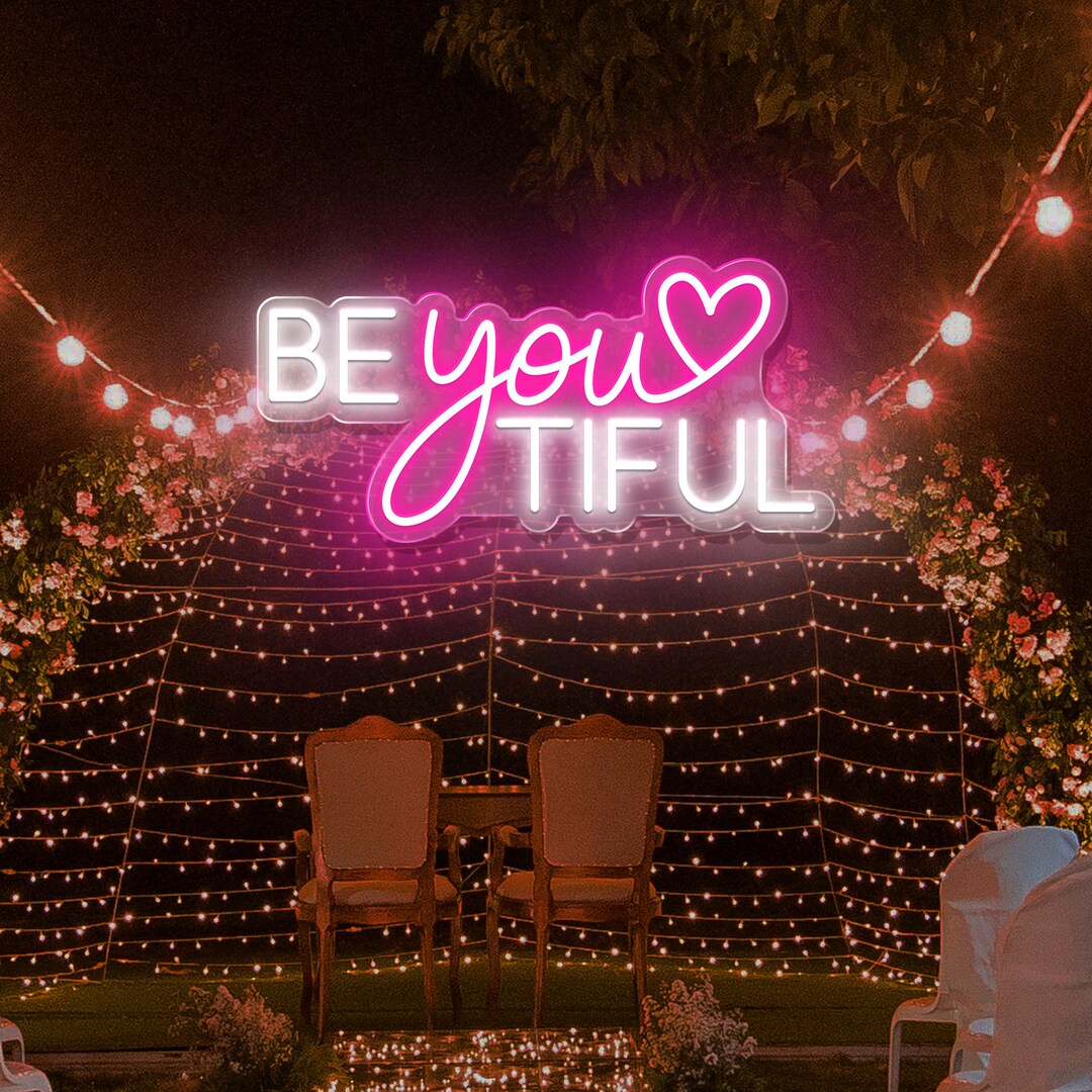 Be You Tiful Neon Sign, Custom Neon Sign, Neon Wall Decor, Beauty Salon ...