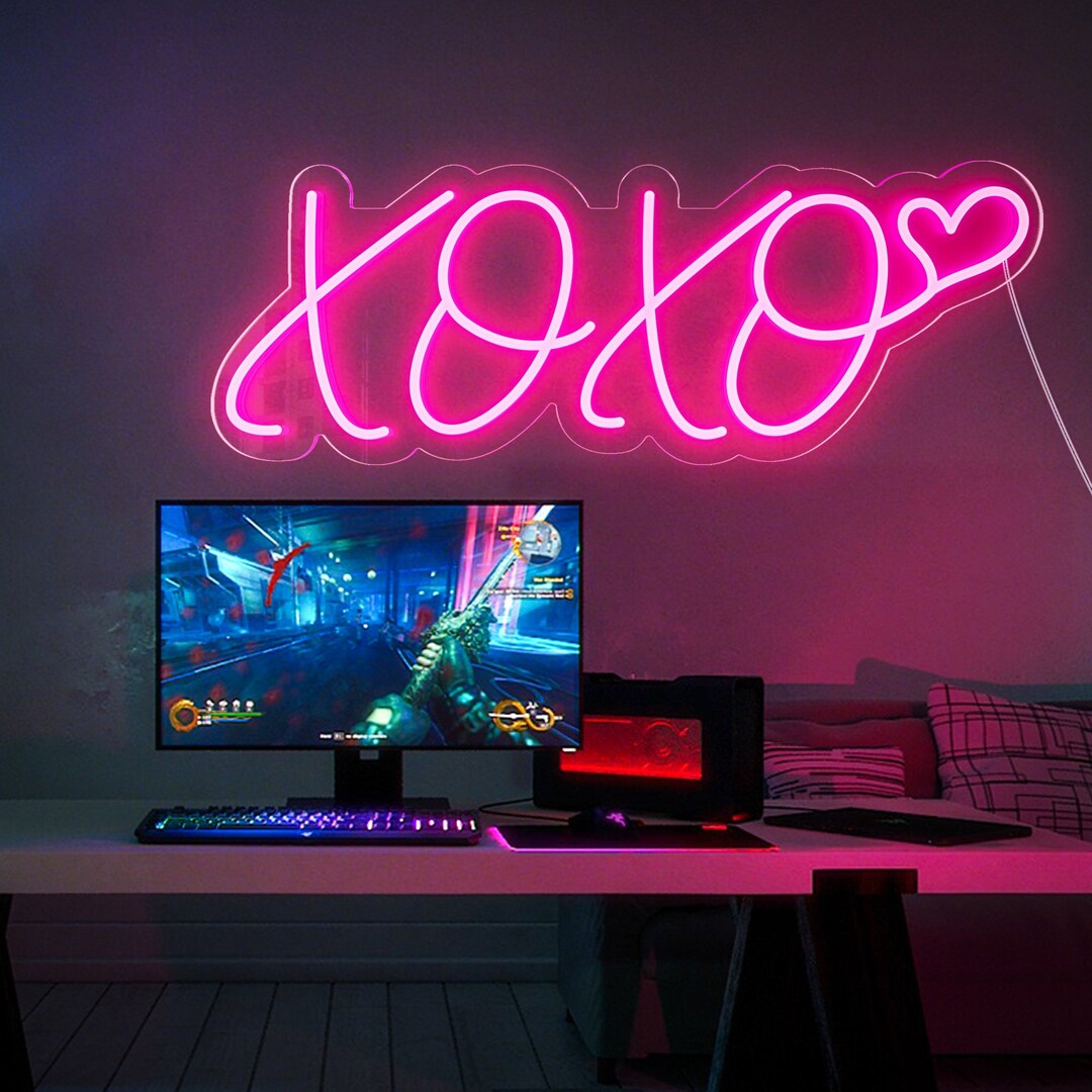 XOXO Neon Sign,pink Led Neon Light Sign,neon Sign Bedroom,gifts for Her ...