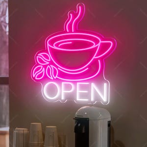Coffee Open Neon Sign,custom Coffee Bar Sign,neon Coffee Sign,cafe Bar ...