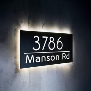 Address Light Box,led Backlit House Number,modern LED House Number ...