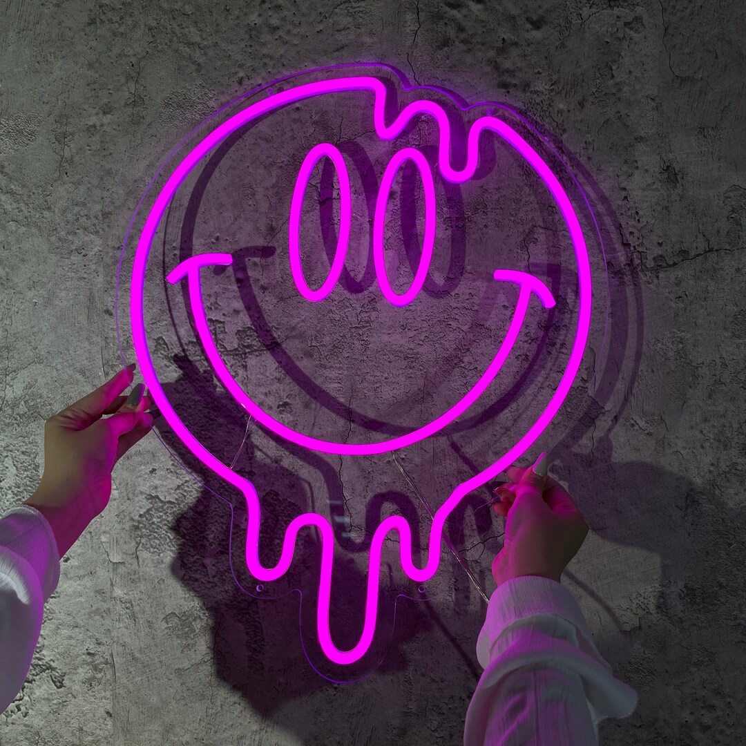Smile Face Neon Sign, Custom Neon Sign Bedroom Decor for Kid,happy Face ...