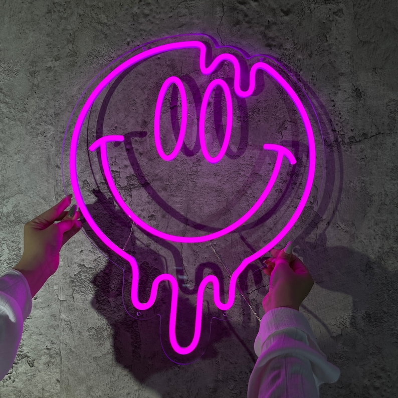 Smile Face Neon Sign, Custom Neon Sign Bedroom Decor for Kid,happy Face ...