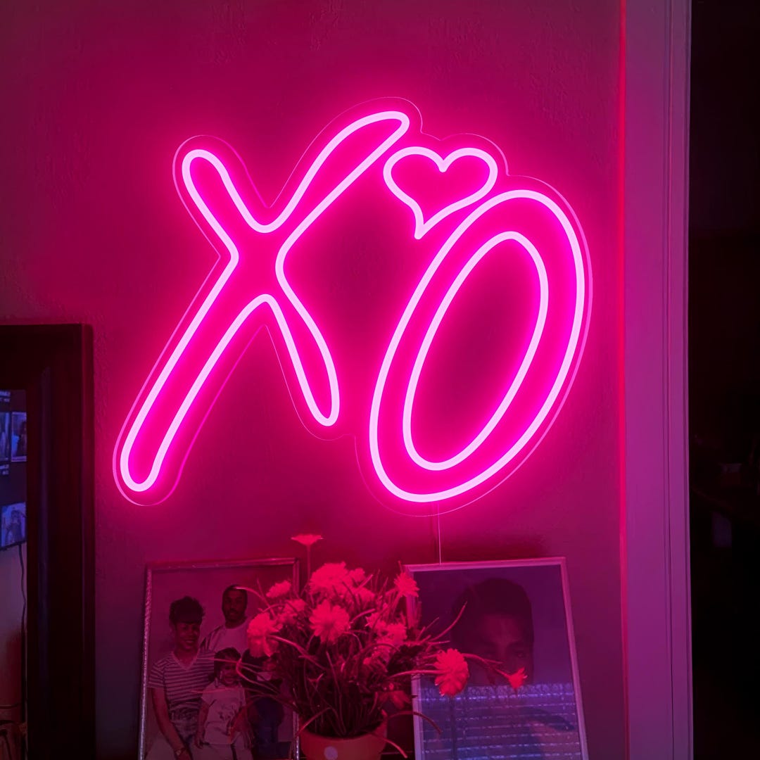XO Neon Sign, Custom Room Neon Decor, XO Heart Led Neon Sign , Neon ...