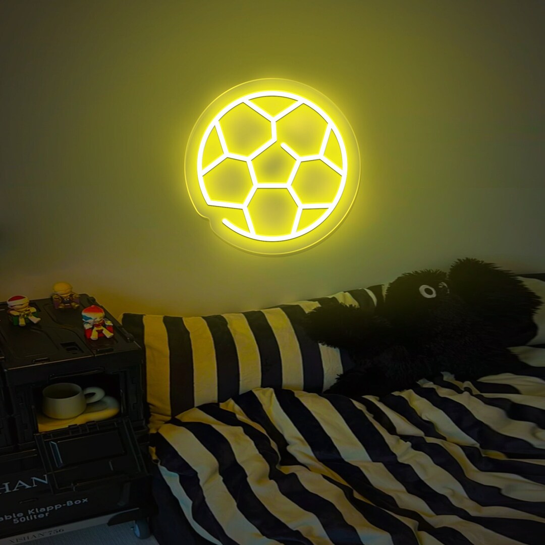 Soccer Neon Sign, Nursery Decor, Personalized Neon Sign Personalized ...