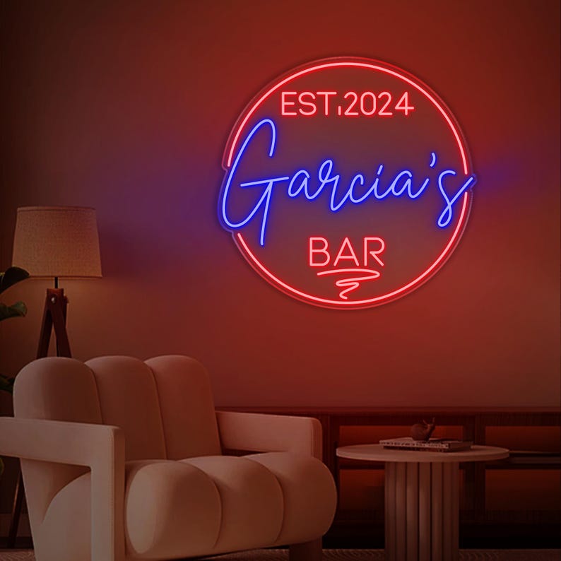 Neon Bar Sign, Personalized Your Name Custom Home Bar Neon Signs ...