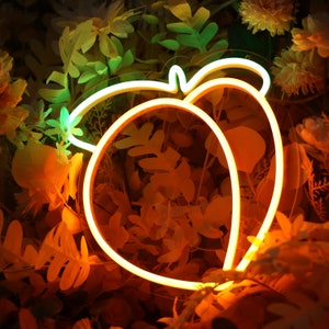 Peach Neon Sign, for Wall Decor, Peach Light Decor, Fruite Peach Neon ...