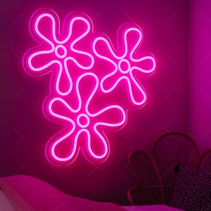 Popping Flowers Neon Sign|led Custom Multi Colors Neon Lights for Home ...