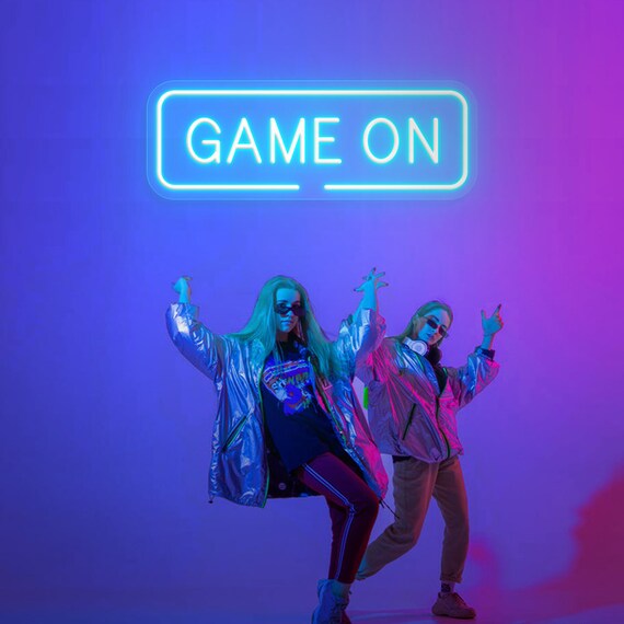 GAME ON Neon Sign Custom Size and Color Neon Lights Decor Game | Etsy