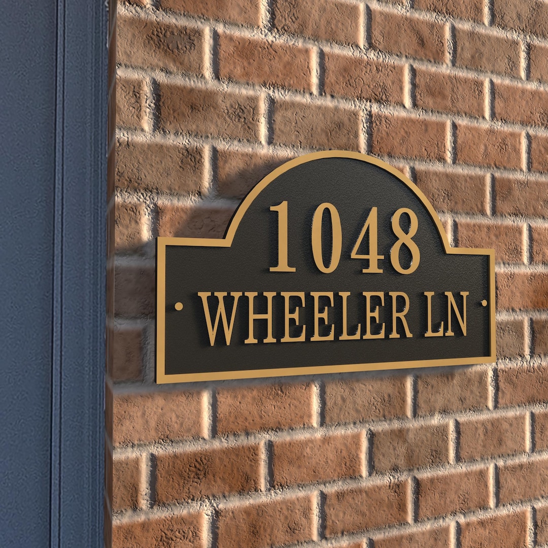 Personalized Metal Address Plaque, Cast Metal Address Sign, Address ...