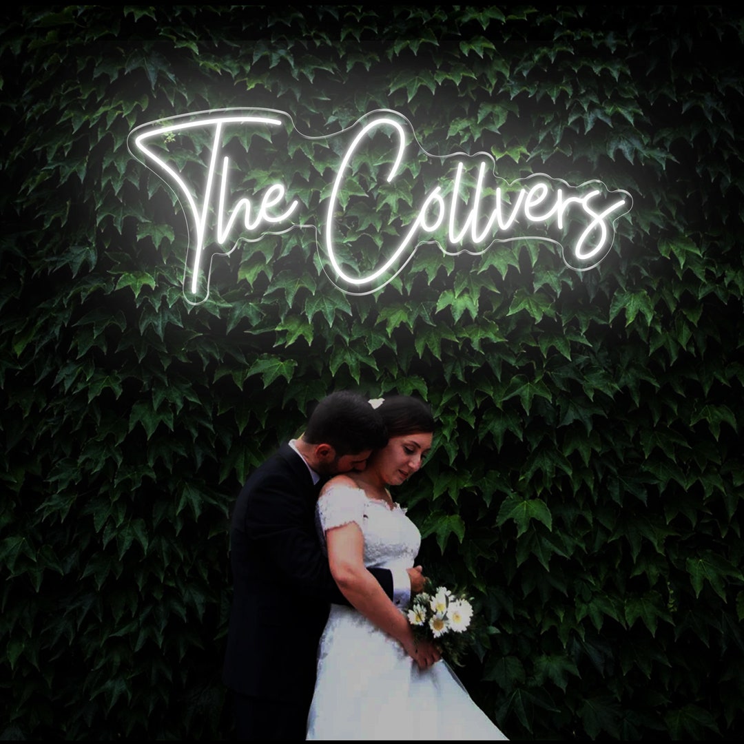 Wedding Neon Sign Custom Neon Sign Wedding Decor Last Name Neon Sign ...