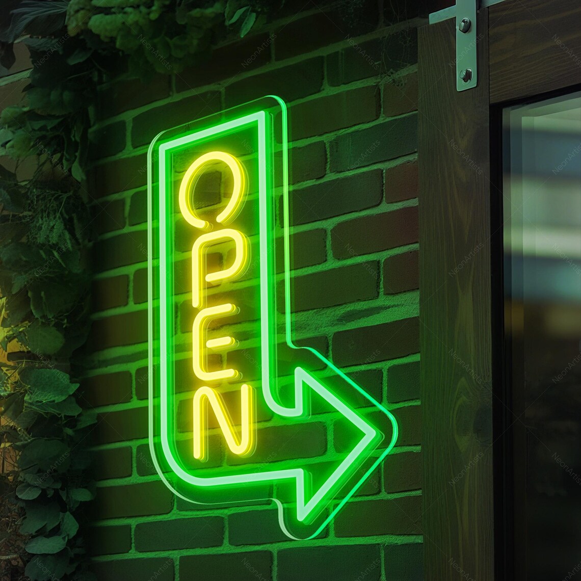 Open Neon Sign, Open Arrow Neon Sign,led Business Open Sign, Custom ...