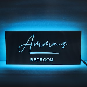 Personalized LED Neon Name Mirror, LED Lighted Bedroom Sign,custom Mame ...